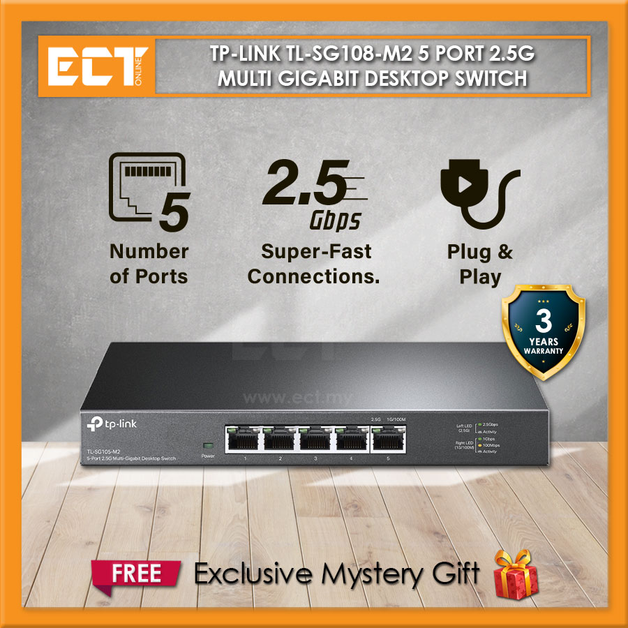 TP-Link TL-SG105-M2 5 Port 2.5G Multi Gigabit Desktop Switch